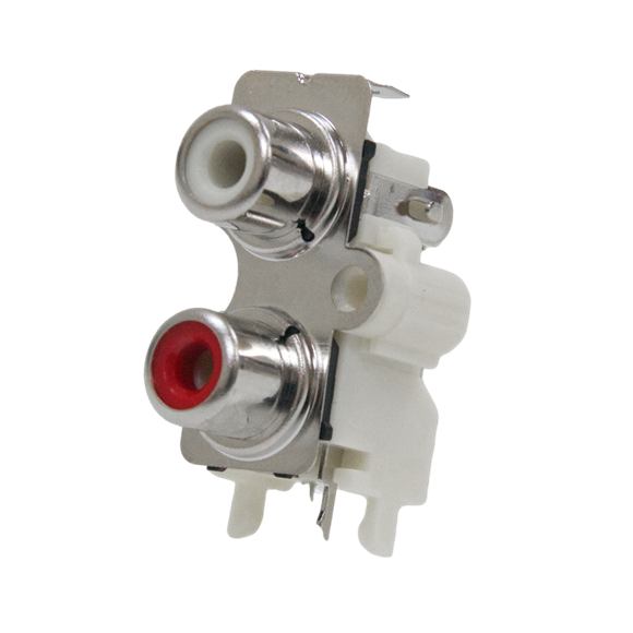 1 horizontal by 2 vertical position RCA PCB mount RCA jack, screw ...